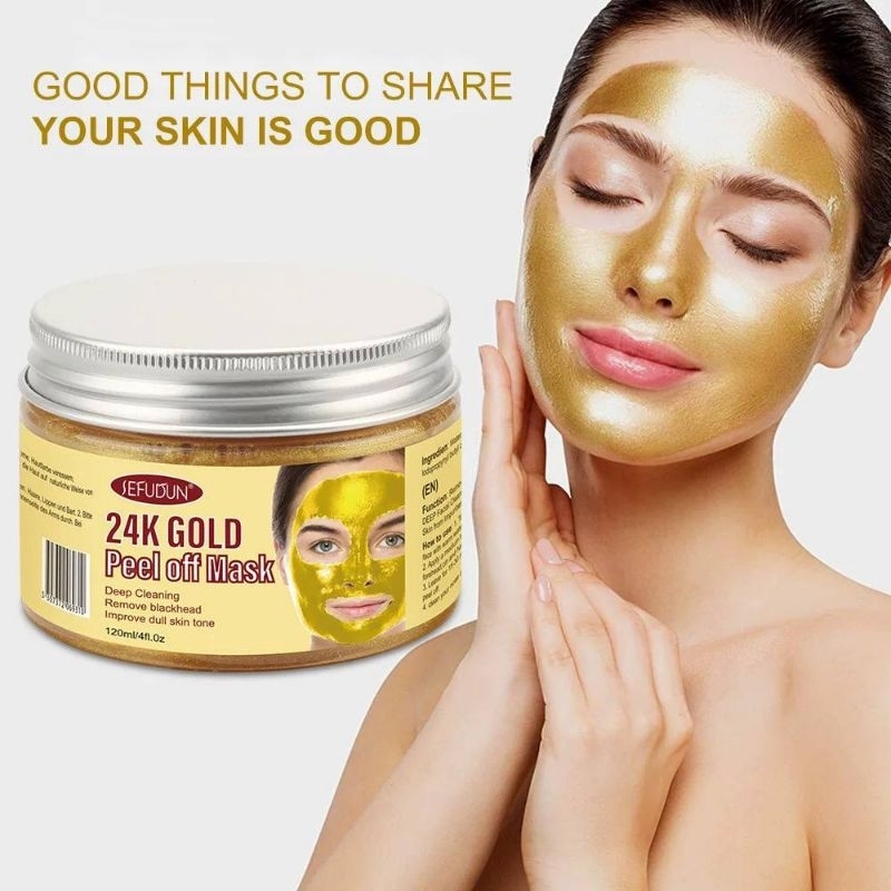 24K GOLD PEEL OFF MASK Hilangkan Garis2 Kedutan Dimuka Memutih ...