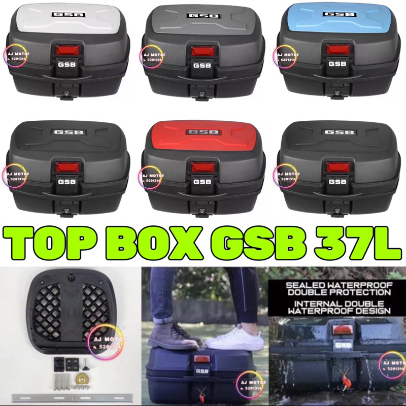 READY STOCK MALAYSIA!! GSB 37L TOP BOX + BASE PLATE UNIVERSAL FOR GIVI ...