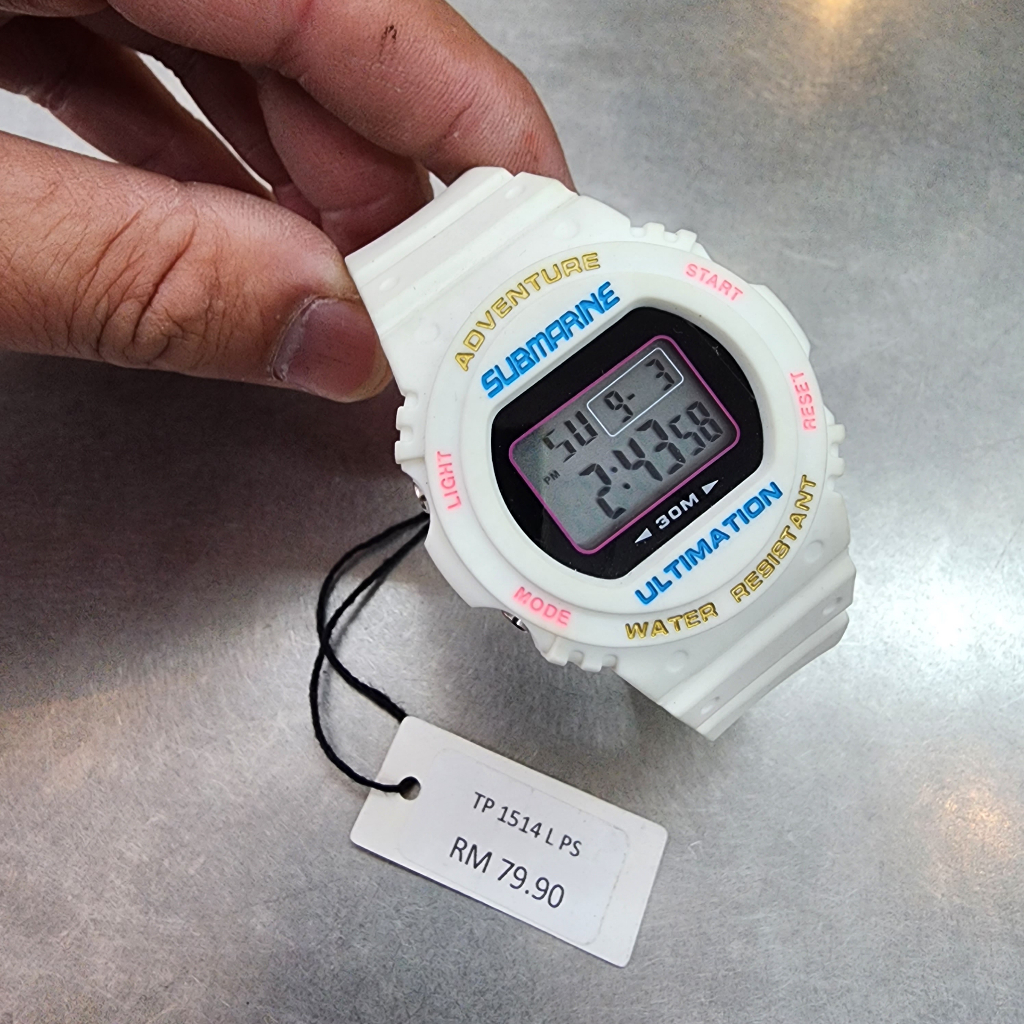 TP1514 Submarine watch Digital white strap and white screen | Shopee ...
