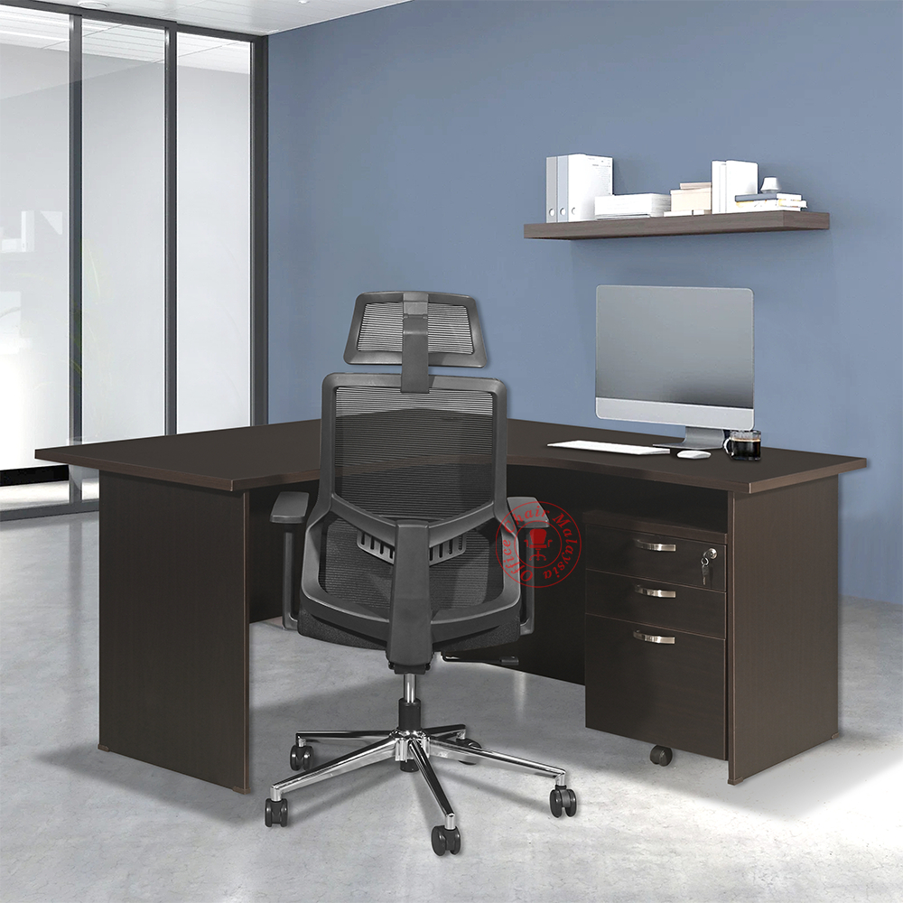 🏆Package L Shape Table with 2D1F Drawer🏆 Office Table / Meja L Shape ...