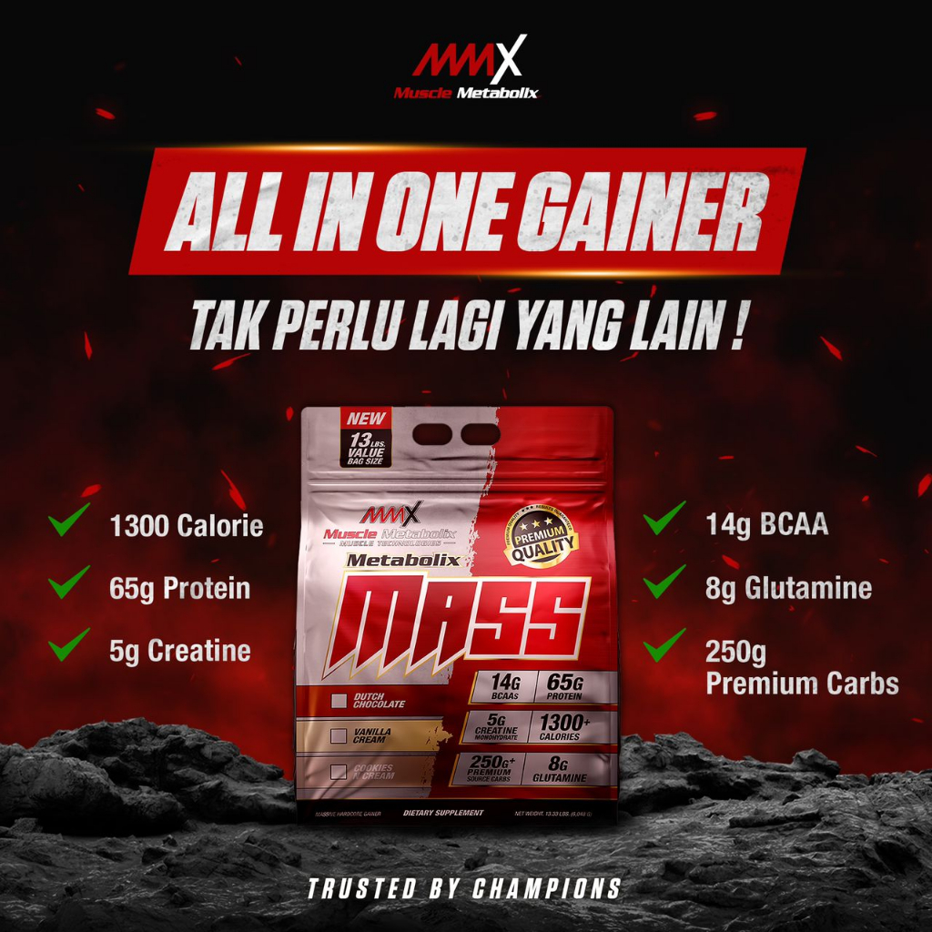 MMX USA Muscle Metabolix Mass Gainer 13lbs 6kg - BULKING, SIZING, SUSU ...
