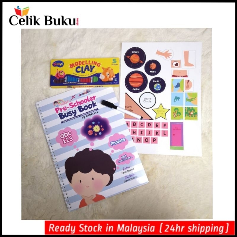 Preschooler Busybook saiz A4, buku aktiviti, busyboard,, sticker book ...