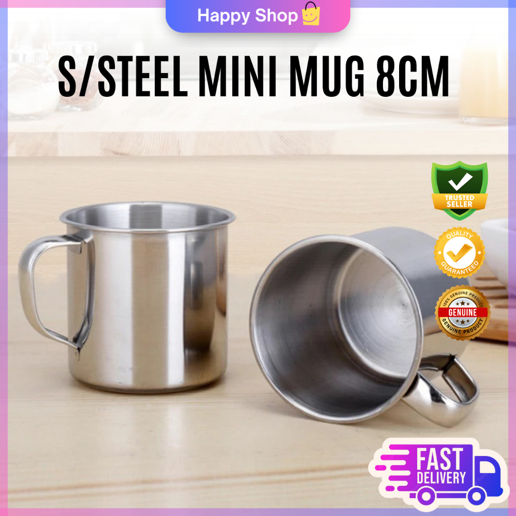 Stainless Steel Mug (8cmx8cm) Cawan Kole Besi Kopi | Shopee Malaysia
