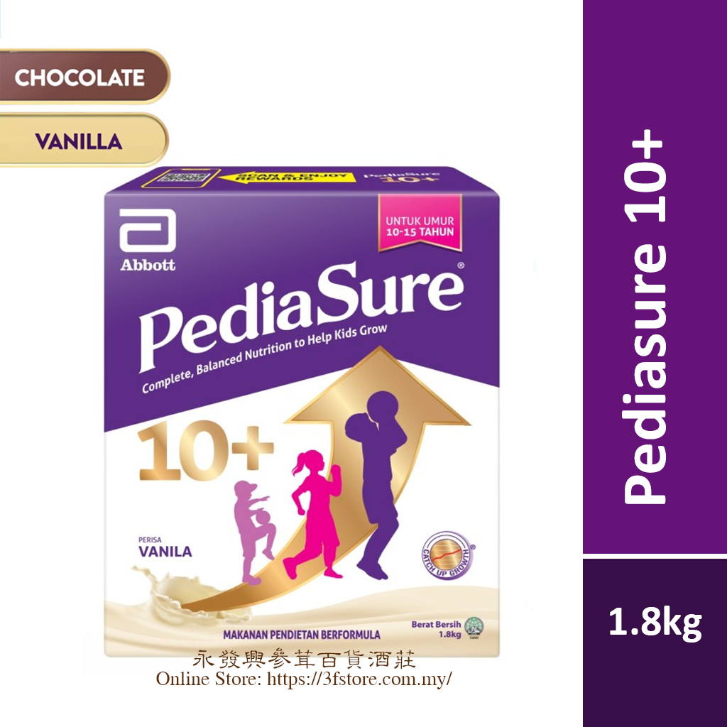 Abbott Pediasure 10+ Milk Formula (Vanila/Coklat) 600g/1.8kg | Shopee ...