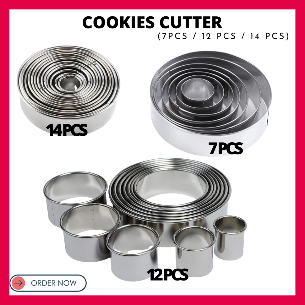 (14pcs/12pcs/7pcs) Ring Set Stainless Steel Round Mousse Mini Cake Mold ...