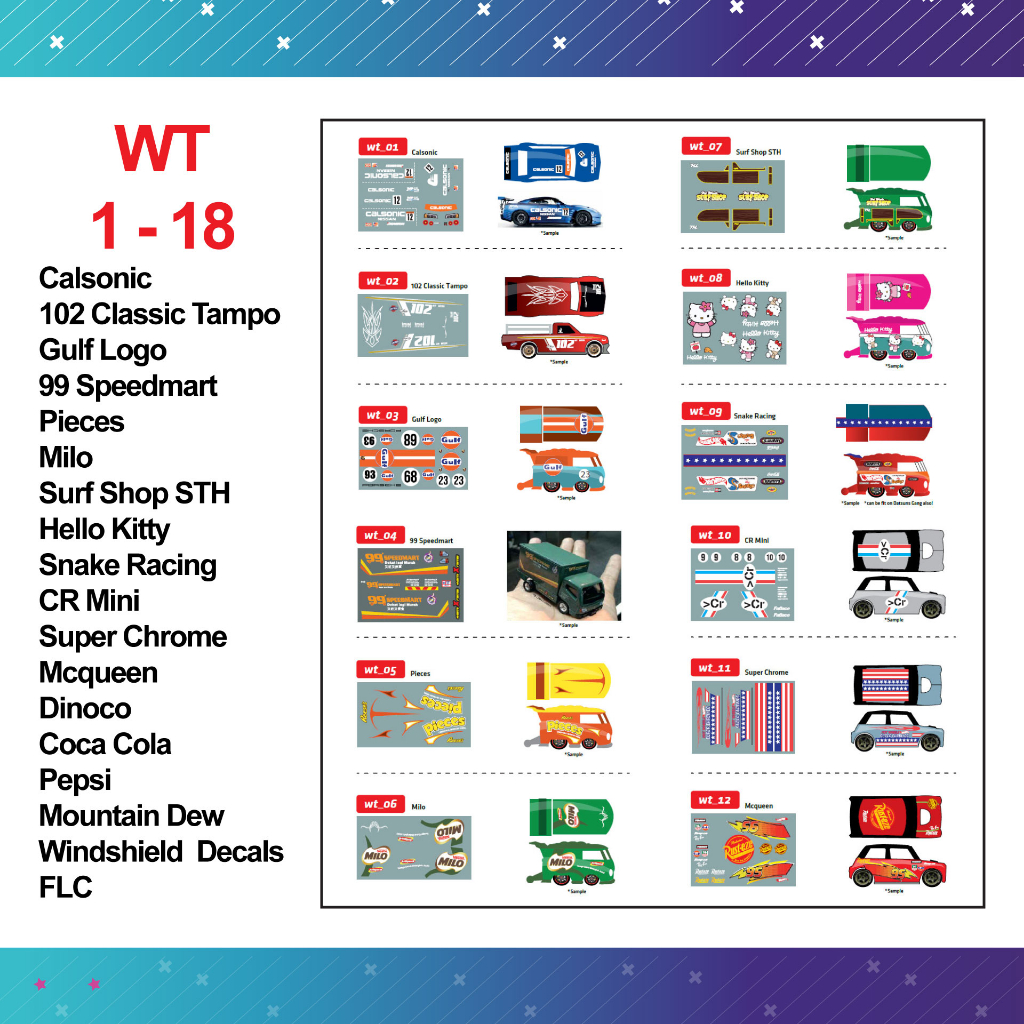 Water Slide Decal wt 1 - 18 HotWheels | Calsonic 102 Classic Tampo Gulf ...