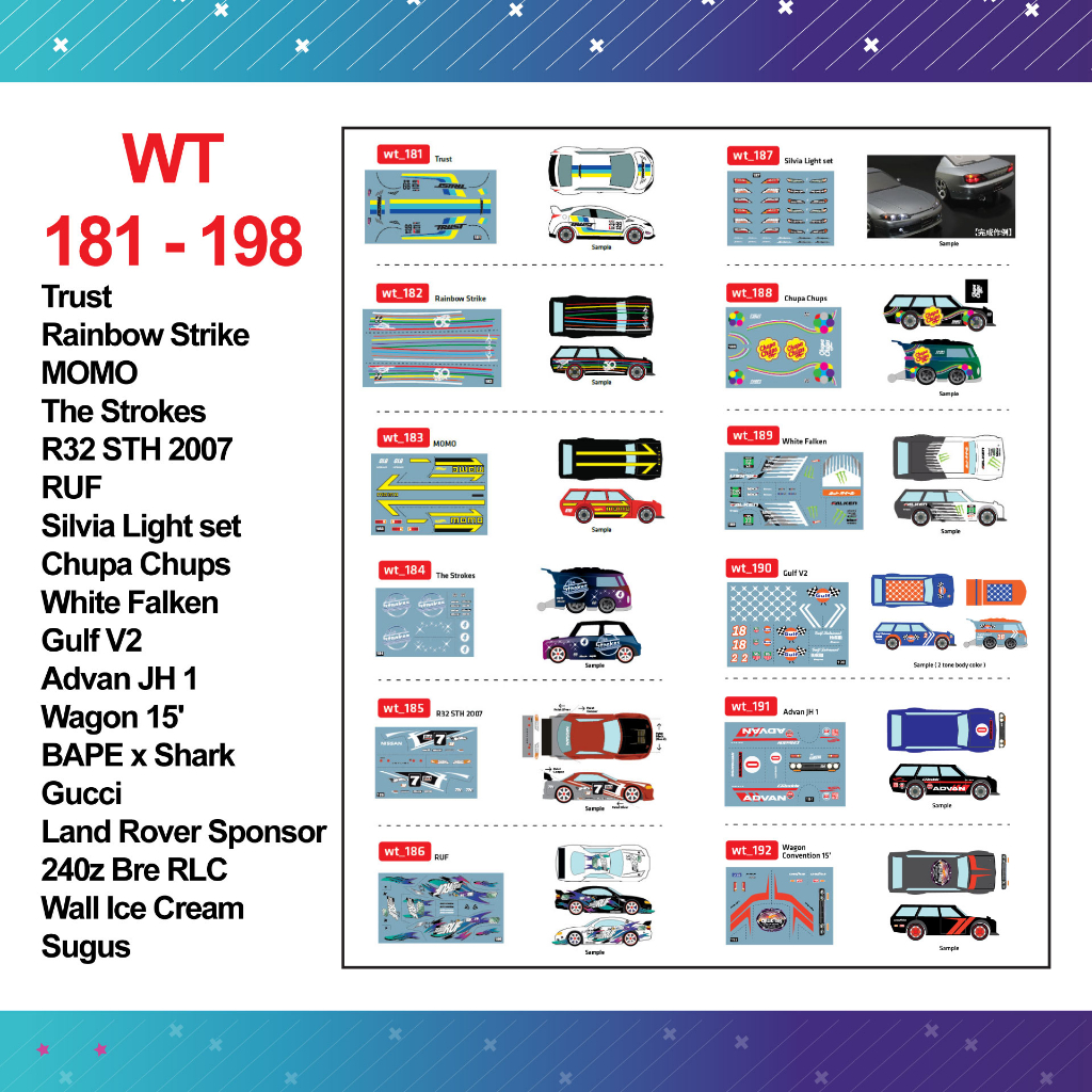 Water Slide Decal wt 181 - 198 HotWheels | TRUST MOMO STH RUF SILVIA ...