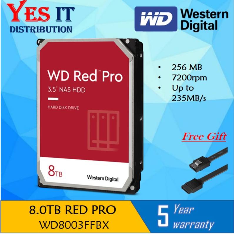 WD Western Digital Red Pro 4TB / 8TB / 10TB / 12TB / 14TB 3.5" NAS Hard ...
