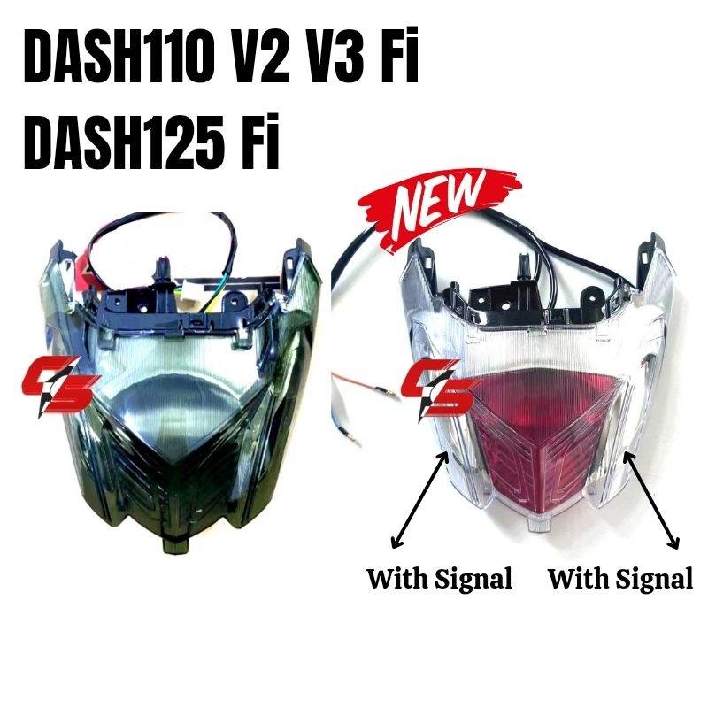 HONDA DASH110 NEW FI DASH V2 FI DASH 2 FI V3 / DASH125i DASH125 Tail Lamp Set With Signal Clear ...