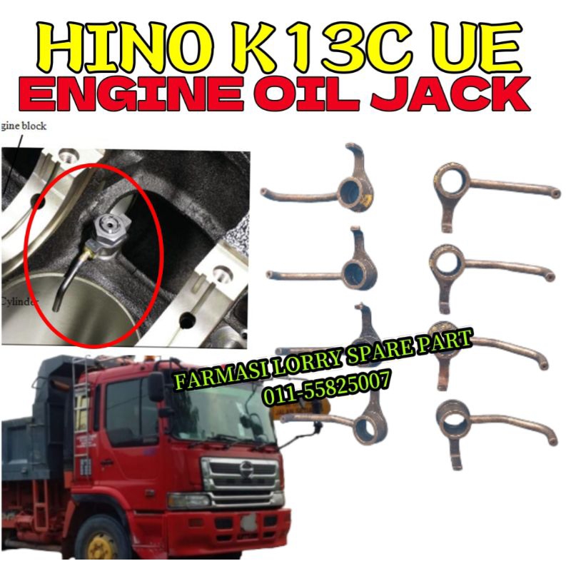 HINO K13C C UE ENGINE OIL JACK OIL JET UNTUK LORRY MIXER TIPPER TRUCK ...