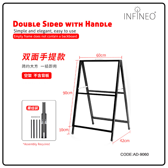 Portable Outdoor Single Double Sided Metal Poster A Frame Display Stand ...