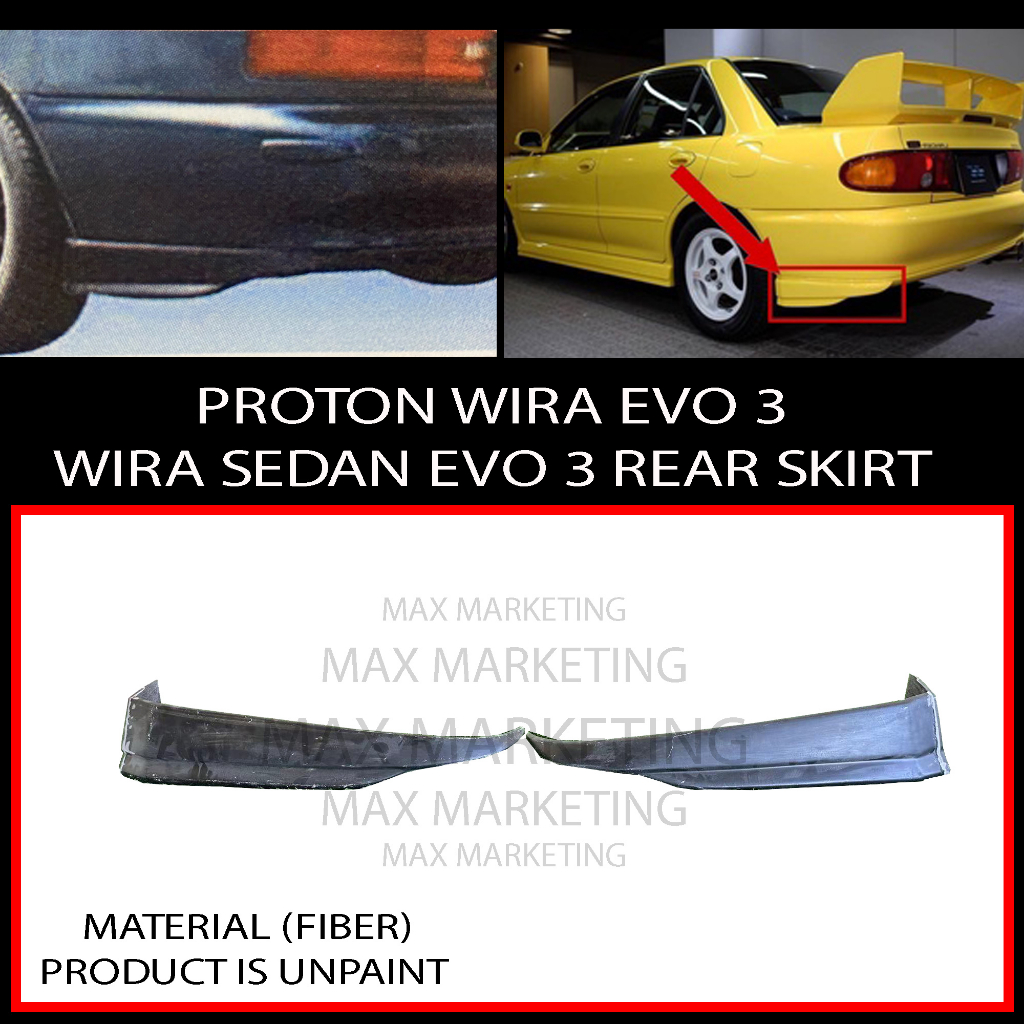 PROTON WIRA EVO 3 WIRA SEDAN EVO 3 REAR SKIRT (FIBER) | Shopee Malaysia