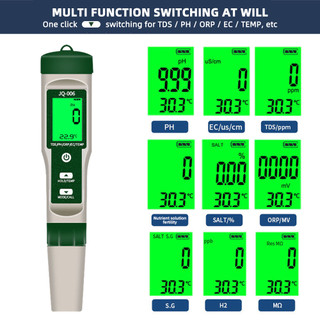 🔥10 IN 1 Digital Water Quality Monitor TDS/EC/PH/Salinity/H2 Meter PH ...