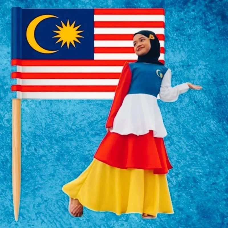 Girls Kid Merdeka Dress Como Crape Kain 4y-12y | Shopee Malaysia