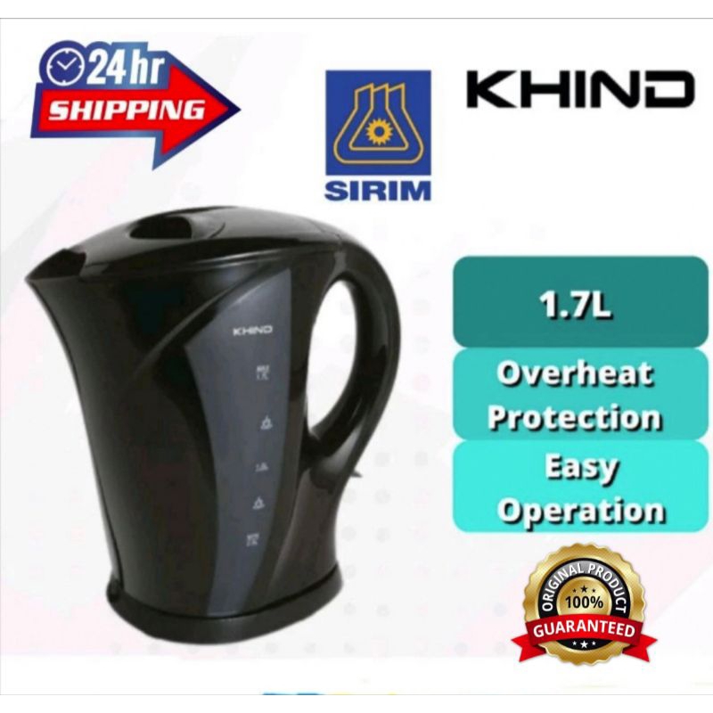 Khind Jug Kettle Cordless Jug Kettle Detachable Power Base 1.7 Litre ...