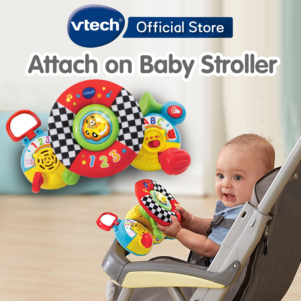 VTech On the Go Baby Driver Stroller Toys Tie on Stroller Baby Bed or ...
