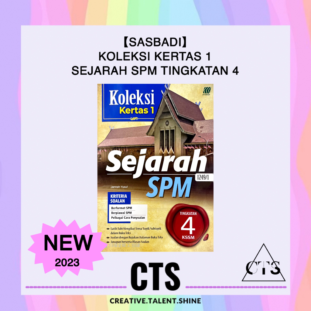 【Sasbadi】Koleksi Kertas 1 Sejarah SPM Tingkatan 4 KSSM 2023 Buku Latihan | Shopee Malaysia