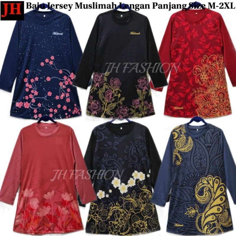 🔥READY STOCK 🔥BAJU JERSEY MUSLIMAH LENGAN PANJANG DEWASA SIZE M-2XL | Shopee Malaysia