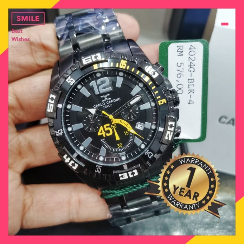 Carlo Cardini Italy Chronograph Watch Tangan Besar Big Size Wrist ...