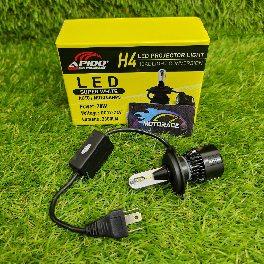 APIDO SUPER WHITE LED HEAD LAMP BULB H4 & CUB & A7 | Shopee Malaysia
