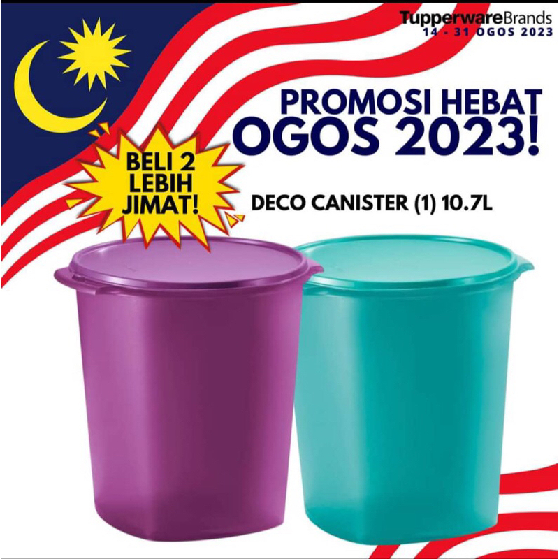 7 Warna : Tupperware Tall Canister 10L / 10.7L Deco canister - Option ...