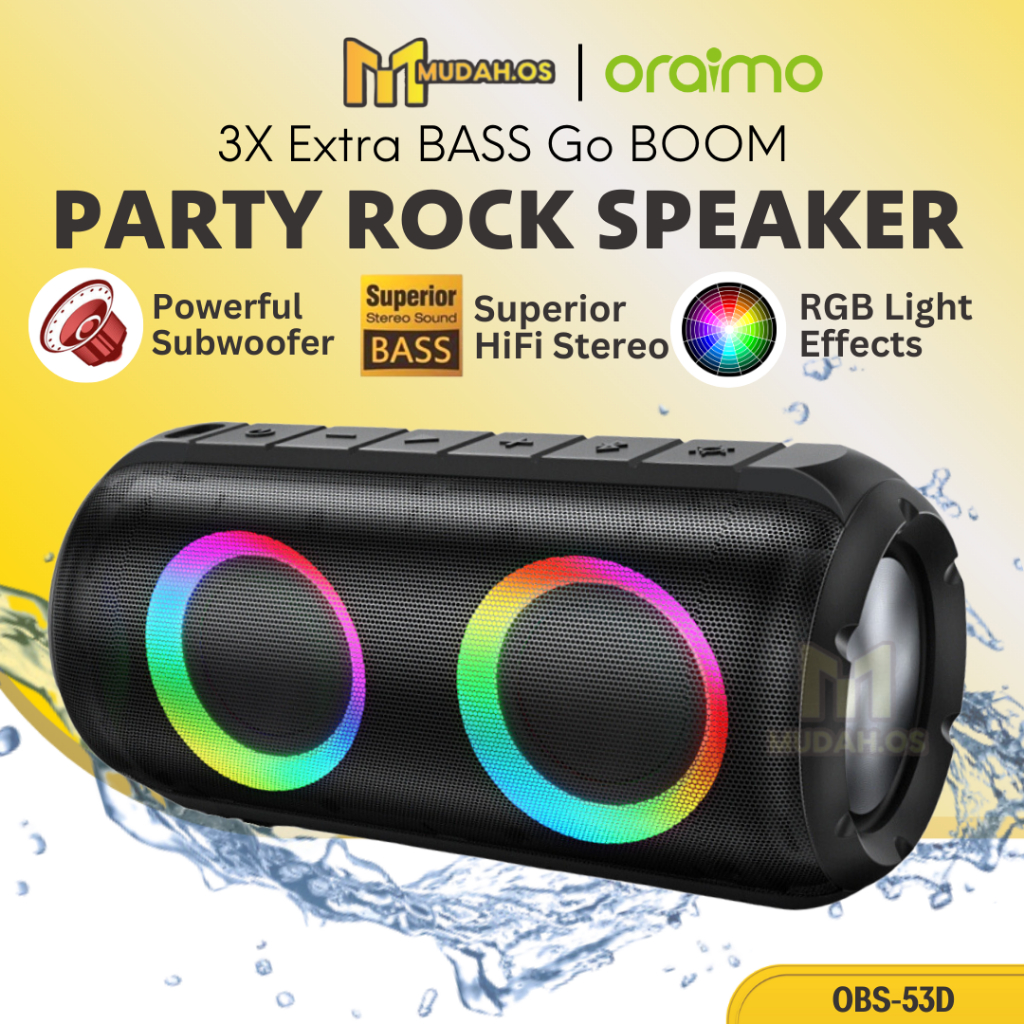 ORAIMO Wireless Bluetooth Stereo Bass Outdoor Speaker OBS-53D ...