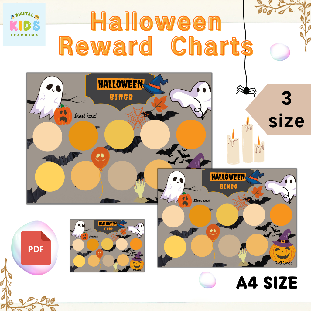 PDF Printable Halloween Ghost Theme Rewards chart for kids Halloween ...