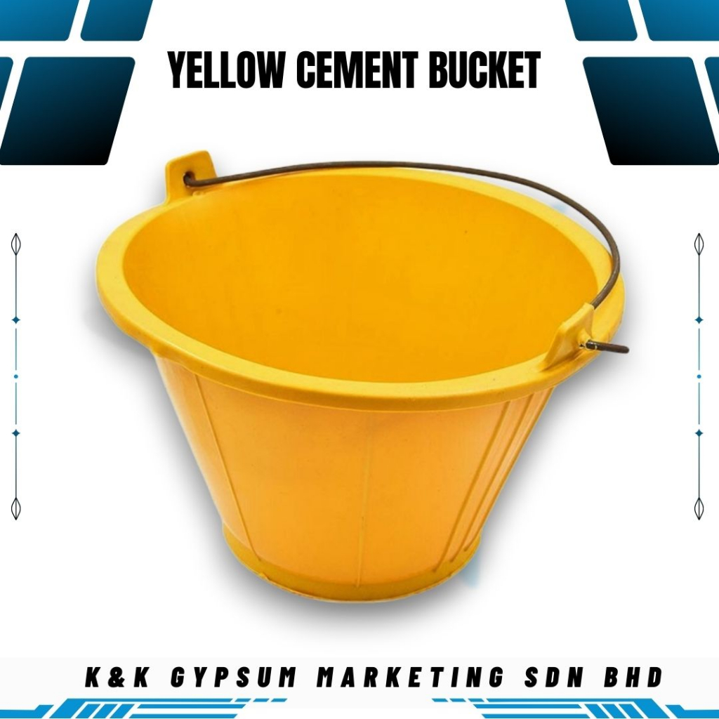 Hardware Heavy Duty Cement Bucket Cement Pail Yellow Steel Handle ...