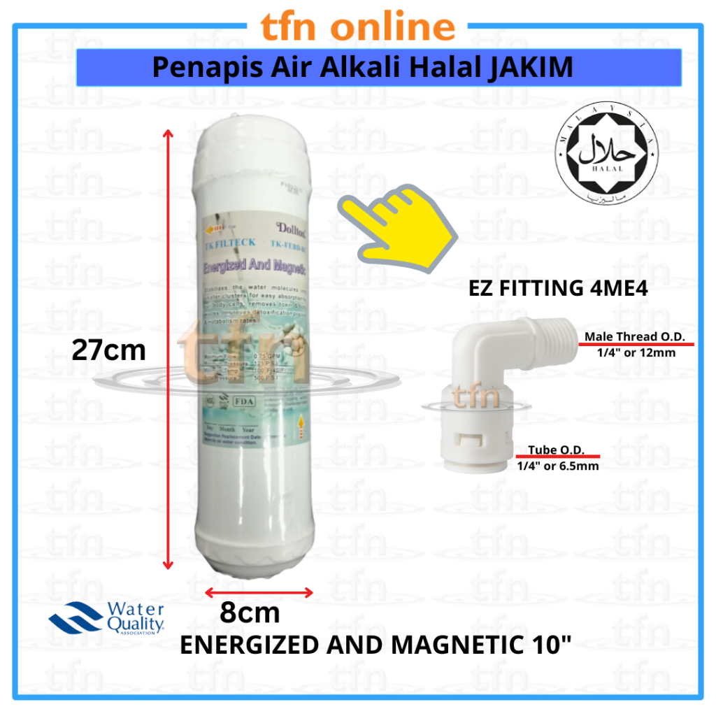 10" Inline Filter Oasis (Halal JAKIM) Korea K1000 Alkaline Water Filter ...