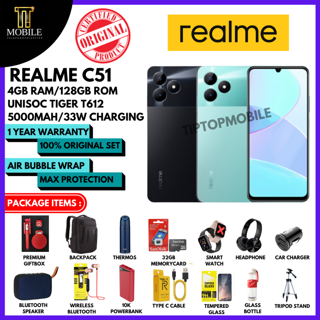 Realme C51 ( RAM 4GB+4GB | ROM 128GB ) Original Realme Malaysia ...