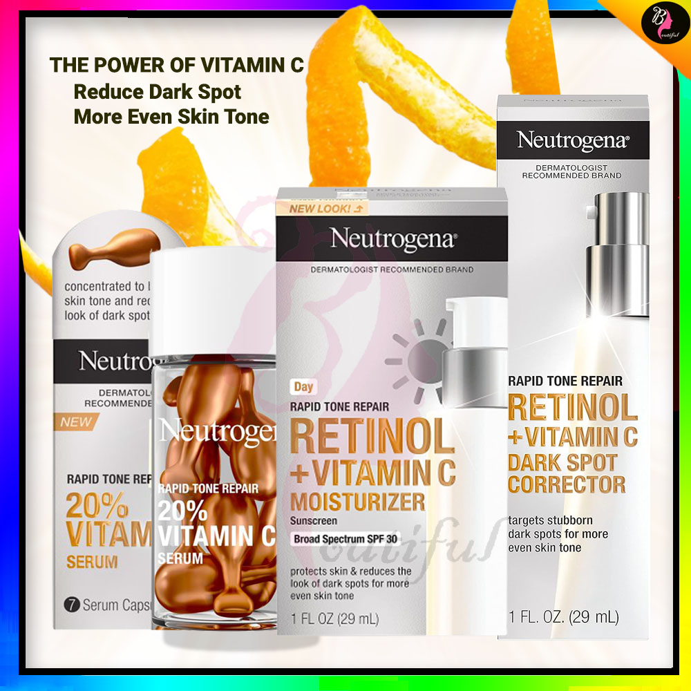 Neutrogena Rapid Tone Repair 20% Vitamin C Face Serum Capsules 7/30 ...