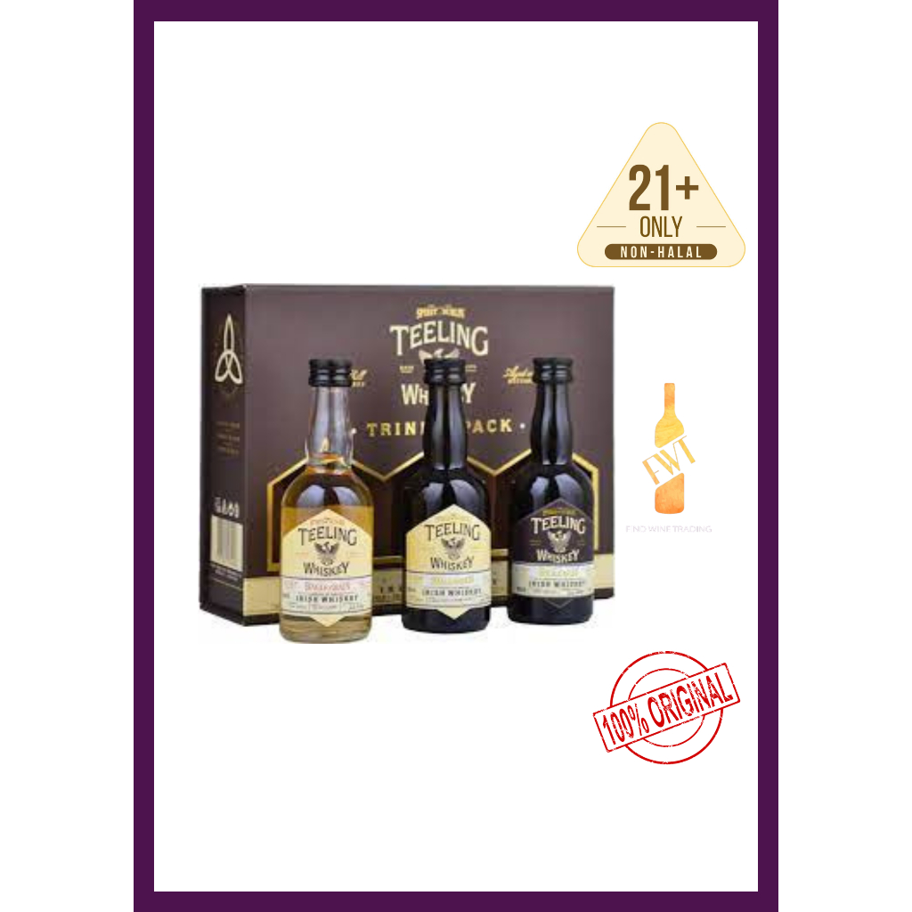 TEELING Whiskey Trinity Miniature Pack 15ml 46abv GLASS BTL | Shopee ...