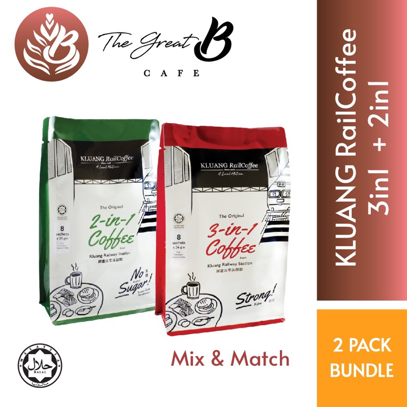 Combo:Original Kluang Rail Coffee, 2in1 Coffee and 3in1 Coffee | Shopee ...