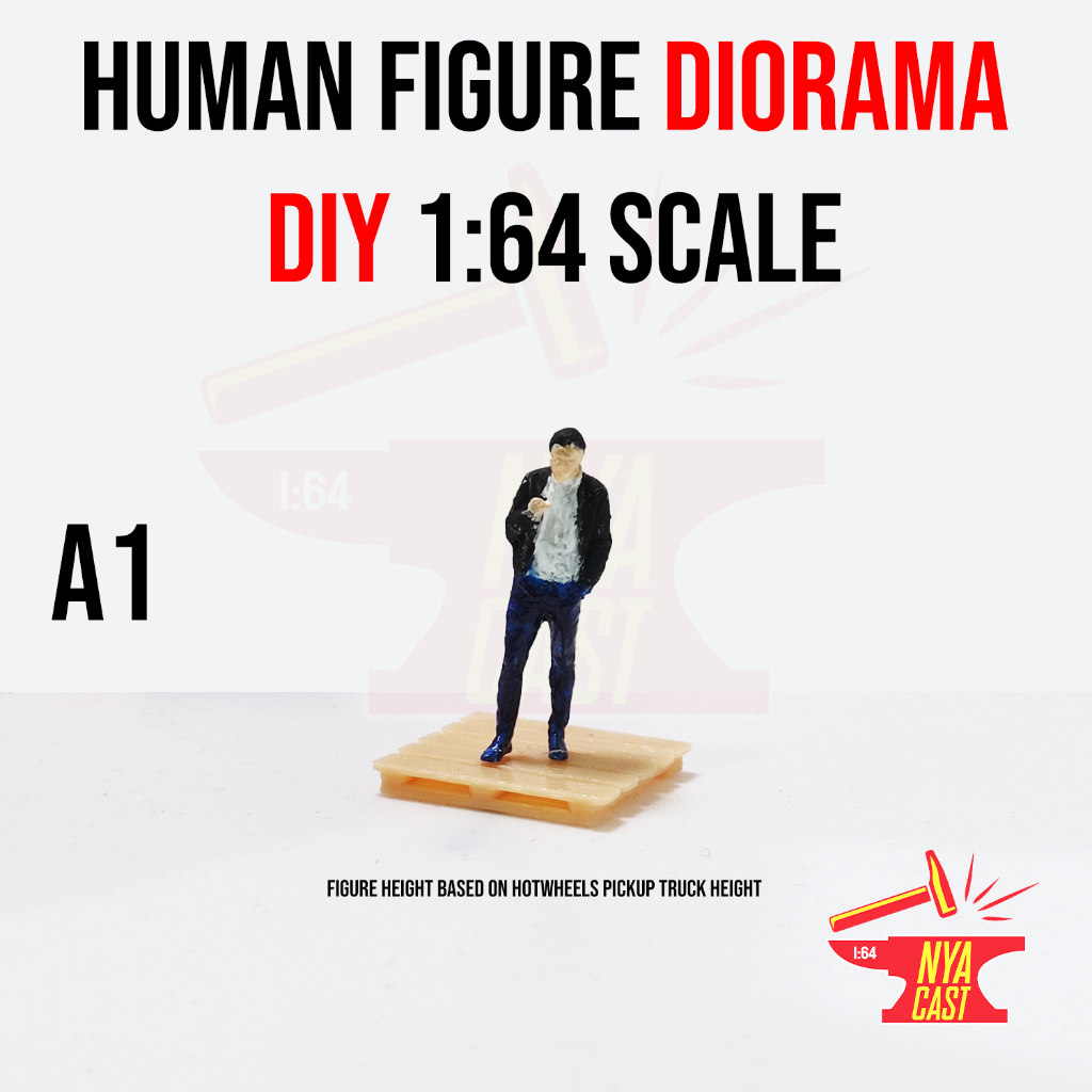 Human People Man Figure 1/64 Scale Miniature Diorama Diecast Hotwheels ...