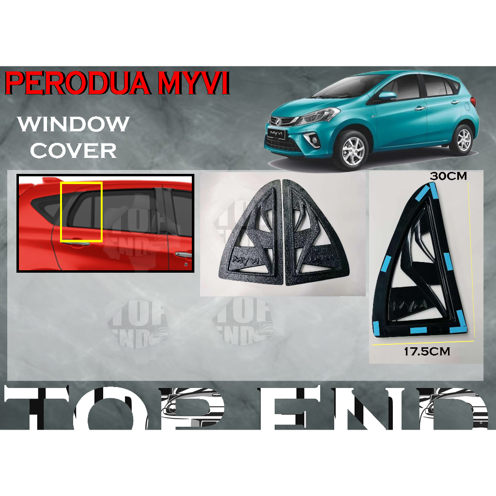 PERODUA MYVI 2020 REAR WINDOW COVER BELAKANG CERMIN COVER CAR BODYKIT ...