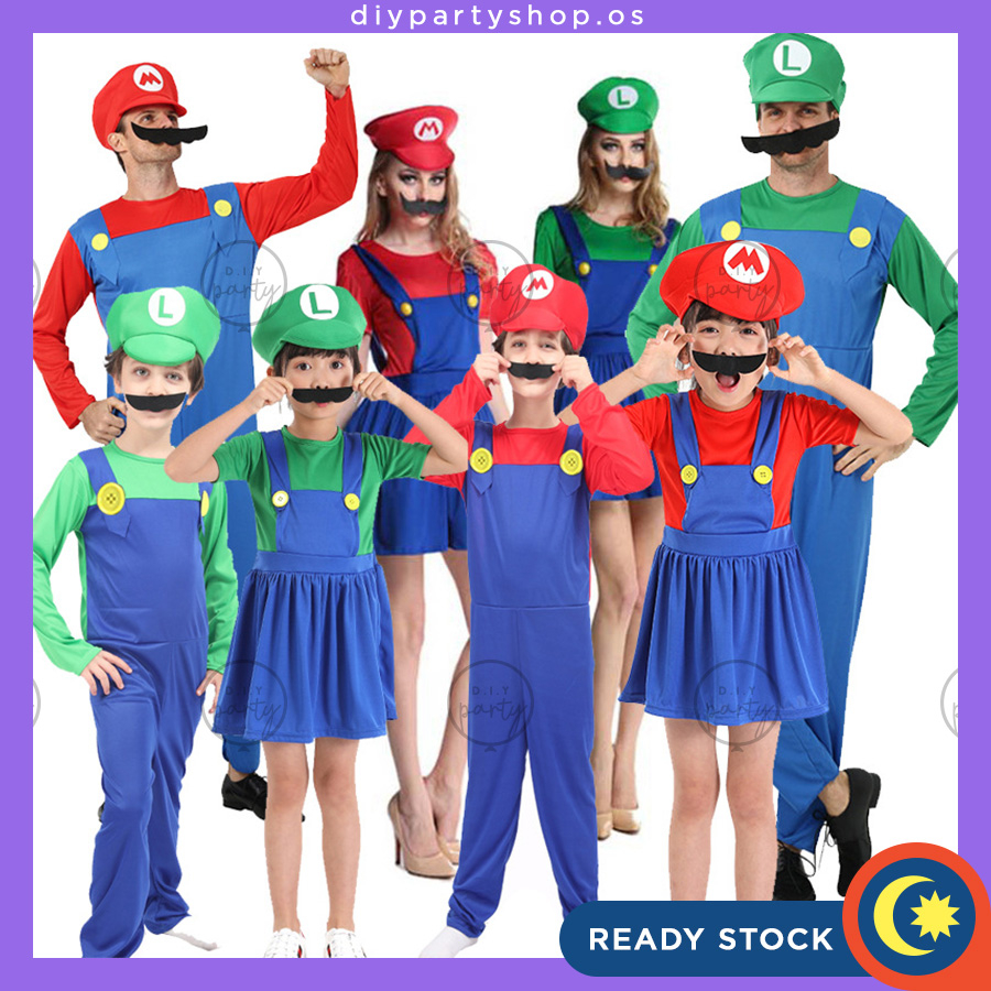 Halloween Super Mario Bros Cosplay Mario Luigi Family Costumes Costume ...