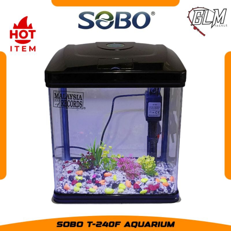SOBO Mini Aquarium Set T-240F & AQUANICE Mini Aquarium Fish Tank Set Lengkap (Pump, Filter, Led ...