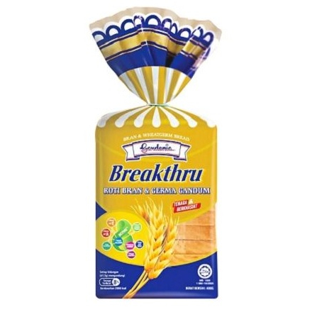 GARDENIA WHOLEMEAL BREAKTHRU ROTI BRAN & GERMA GANDUM ROTI GANDUM PENUH ...