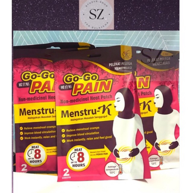Pelekat Senggugut | Go-go Pain (Period Pain) 2pcs | Shopee Malaysia