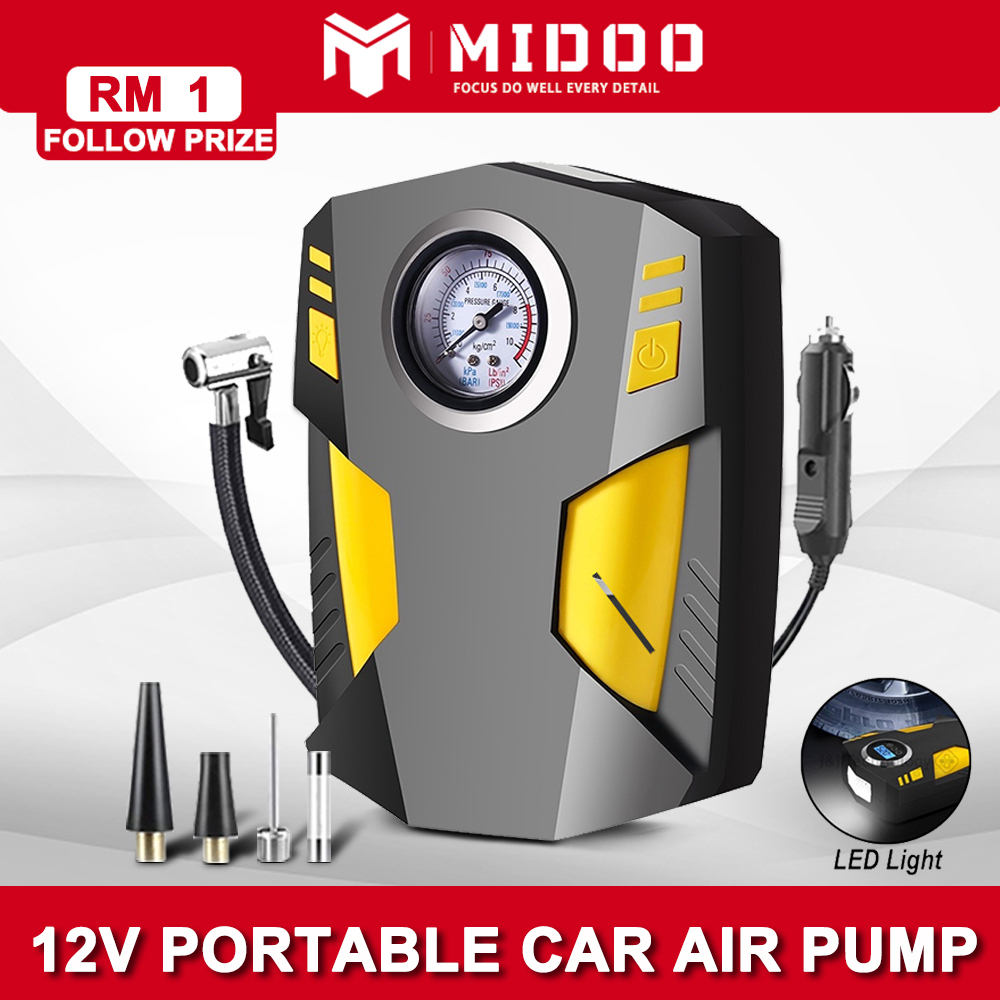 12V Portable Car Electric Tyre Pump Air Pump Tire Inflator Car Tyre ...