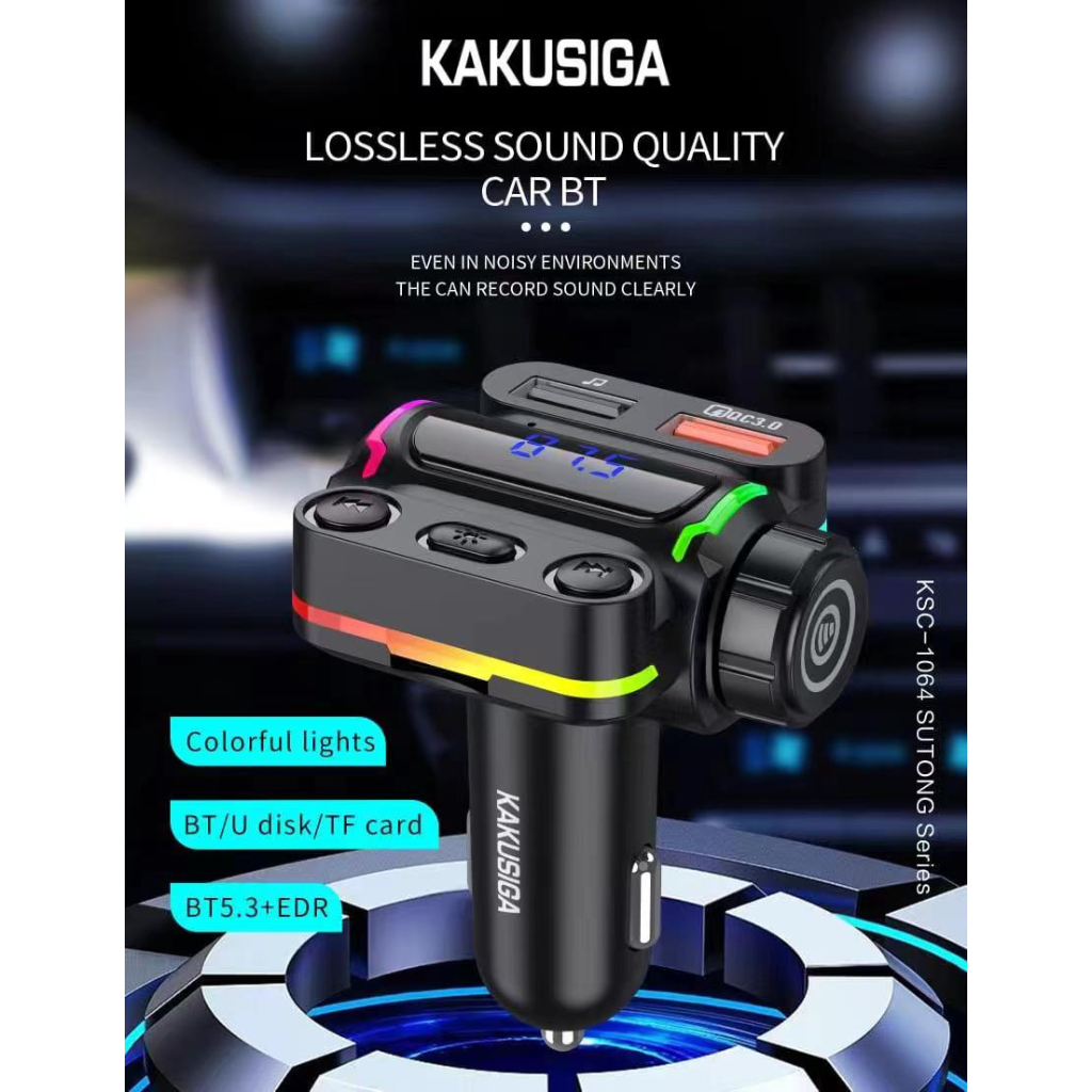 KAKUSIGA KSC-1064 40W Bluetooth FM Transmitter HIFI Music Car Charger ...