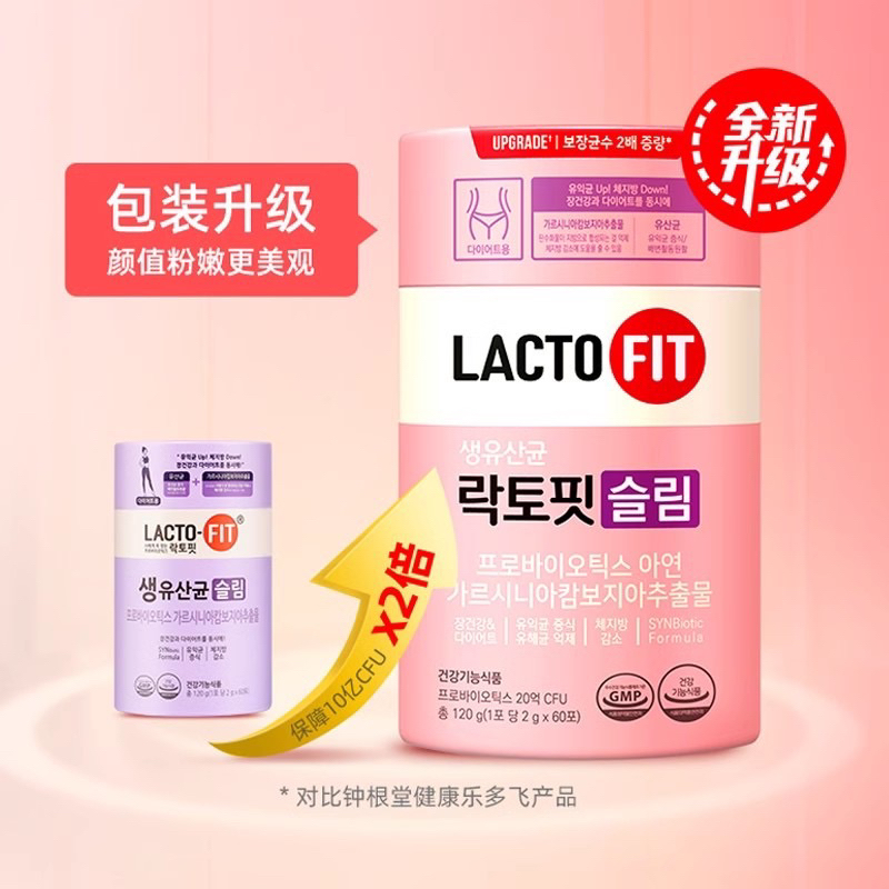 Lacto-Fit Slim Probiotics (pink) 60s/ 钟根堂 LACTO-FIT 升级版瘦身益生菌a | Shopee ...
