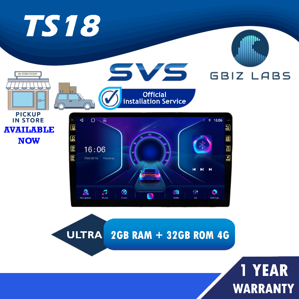 SVS ULTRA SERIES QLED TS18 2GB RAM + 32GB ROM 4G DSP CAR ANDROID PLAYER ...