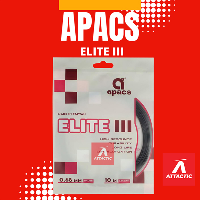 APACS Elite III 3 Three Badminton String (Thickness: 0.68MM) Made in ...