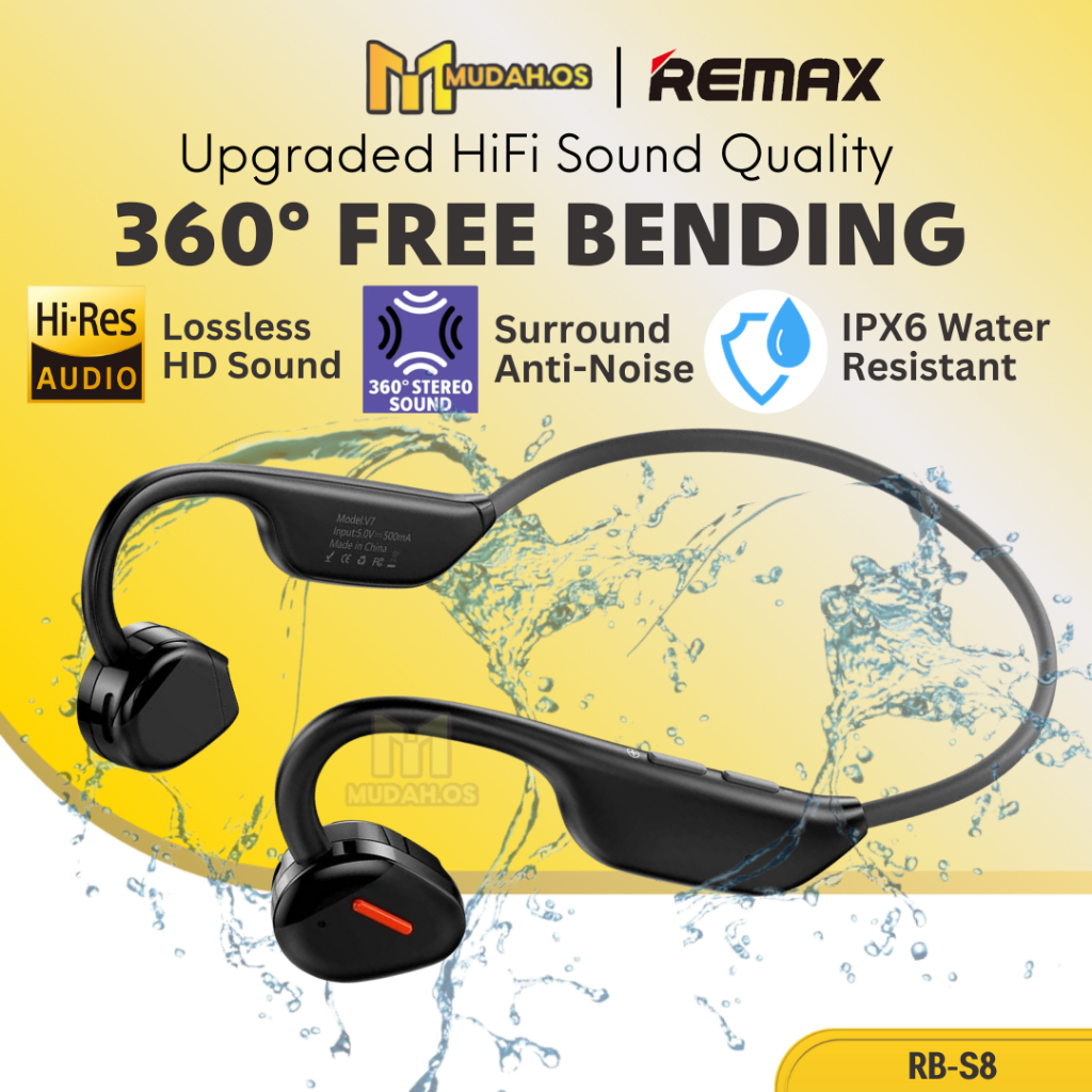 REMAX Wireless Sports Headphones With Mic RB-S8 Air Conduction Jogging ...