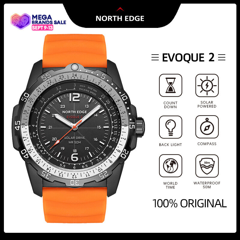 NORTH EDGE EVOQUE 2 Men's Sport Digital Watch Waterproof 50M Outdoor ...