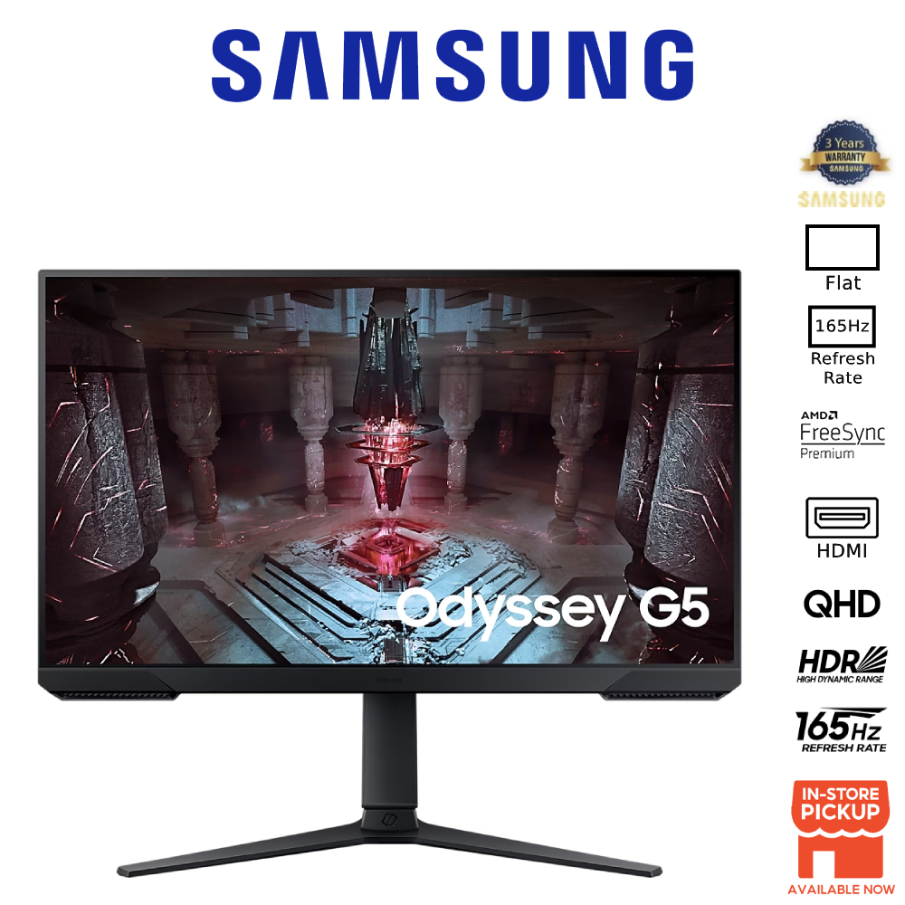 Samsung Odyssey G5 G51C Gaming Monitor 32 (2,560x1,440 QHD/165Hz/1ms ...