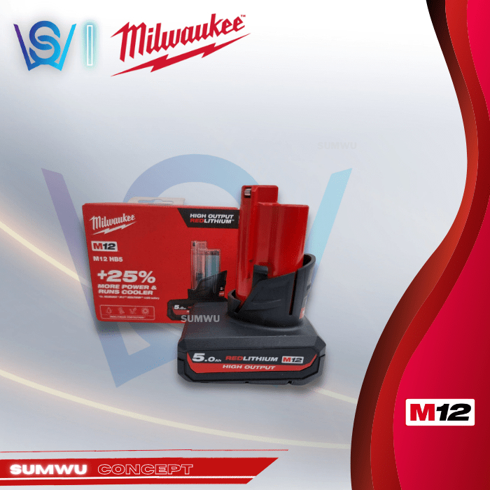 MILWAUKEE M12 HIGH OUTPUT RED LITHIUM-ION BATTERY 5.0Ah STARTER PACK (M12 HB5) | Shopee Malaysia