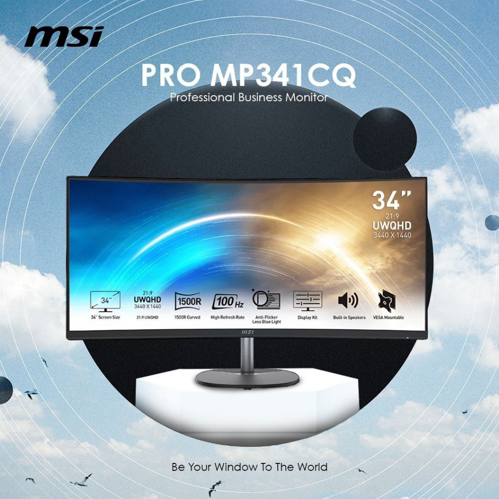 MSI PRO MP341CQ / MP341CQW [BLK / WHT] Business & Productivity Curved Monitor - 34", UWQHD, VA ...