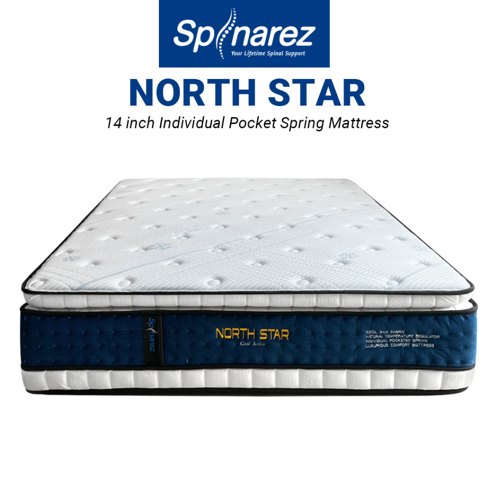 SpinaRez North Star Mattress 14 inch Individual Pocket Spring Mattress ...